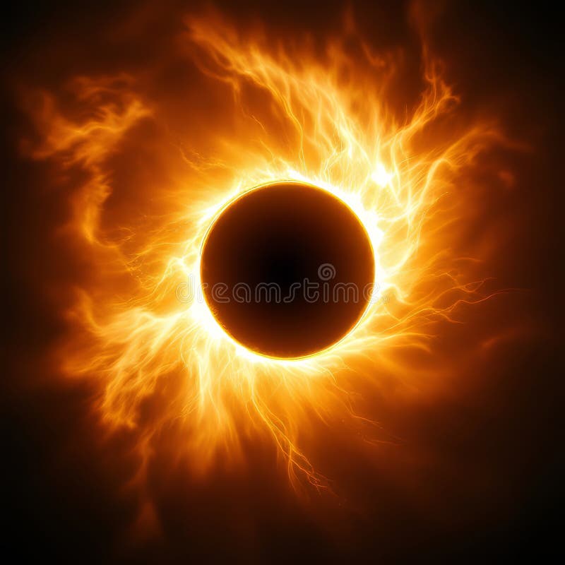 Glowing Circle with Energy Light Rays Abstract Fiery Hot Effect Stock ...