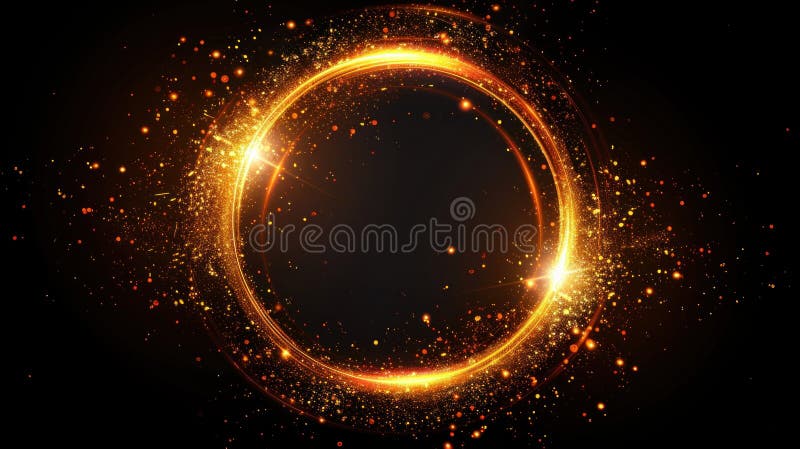 A Glowing Circle of Fire with a Lot of Sparkles Stock Photo - Image of ...