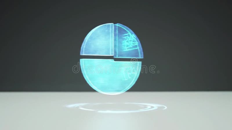 Glowing Circle Graph Floating Above Surface in Dark Room Stock Footage ...