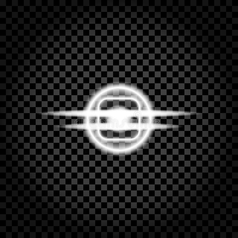 Glowing Circle Icon. Radiant Light Effect. Black Checker Background ...