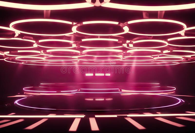 Glowing Circle Neon Stage Lights Loopable Stock VideoNeon Lighting ...