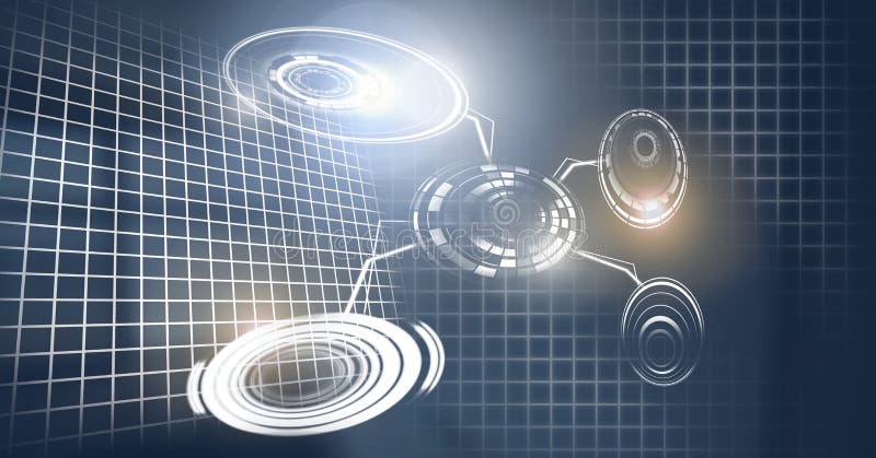 Glowing Circle Technology Interface Stock Illustration - Illustration ...