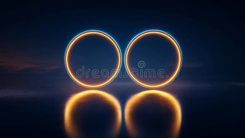 Glowing Circles in Abstract Space Design Stock Video - Video of ...