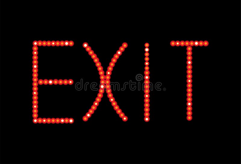 EXIT Light Up Sign stock illustration. Illustration of letters - 124699847