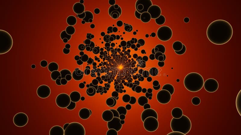 Glowing Circles Tunnel Solar Eclipse Bubbles Rings Planets on Red ...