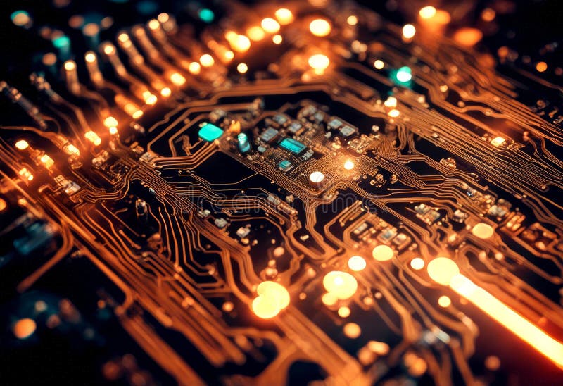 Glowing Circuit Abstract Lights Technology Board Datum Digital Network ...