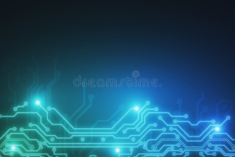 Glowing circuit backdrop stock illustration. Illustration of computing ...