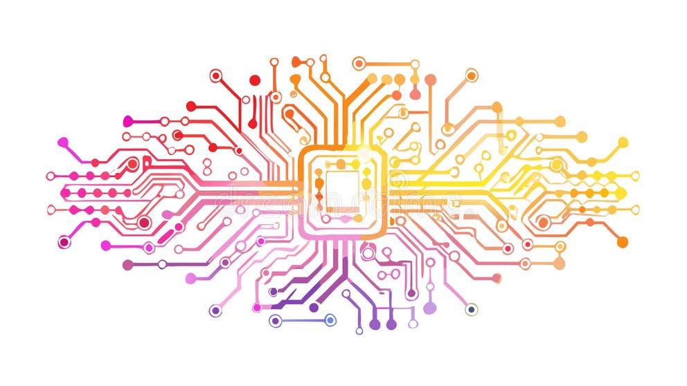 Glowing Circuit Board Like Brain Stock Illustrations – 628 Glowing ...