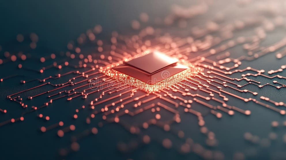 Glowing Circuit Board Displaying Cybersecurity Data Stream Awareness ...