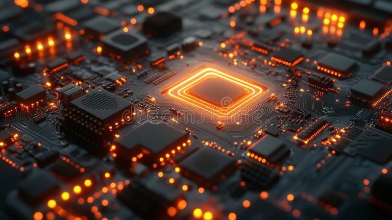 Advanced Electronics Manufacturing Process with Glowing Circuit Board ...