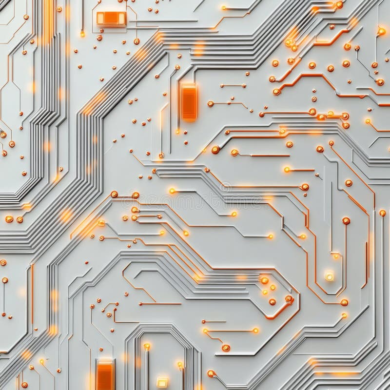 Glowing Circuit Board with Intricate Patterns and Illuminated Pathways ...