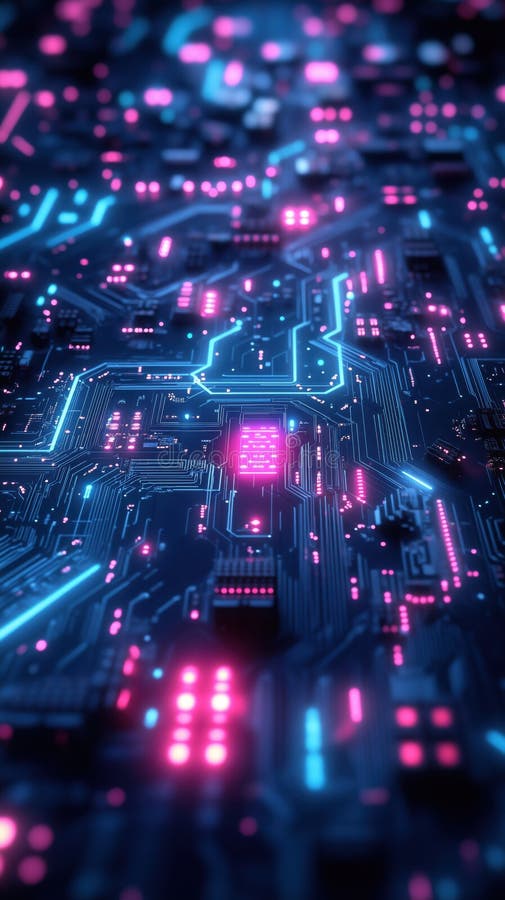 A Glowing Circuit Board Pattern Representing Innovation, Digital ...