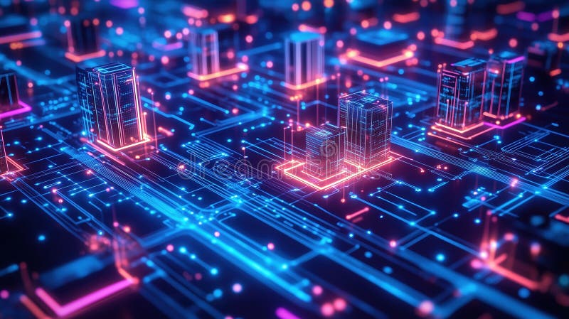 A Glowing Circuit Board Pattern Representing Innovation, Digital ...