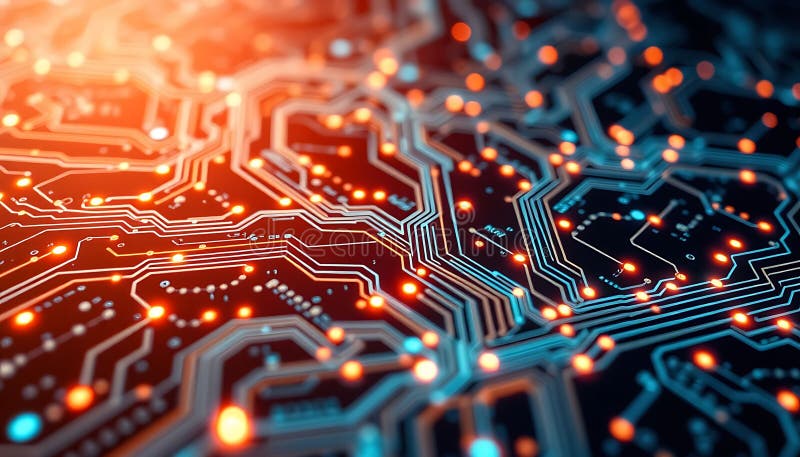 Glowing Circuit Board Texture. Electronic Tech Background Pattern ...