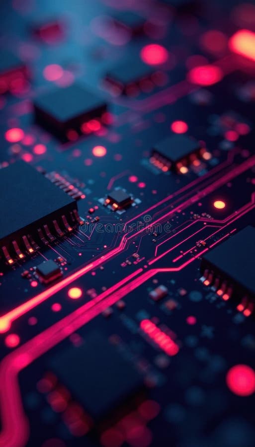 Glowing Circuit Board Texture Futuristic Design Technology Tech Stock ...
