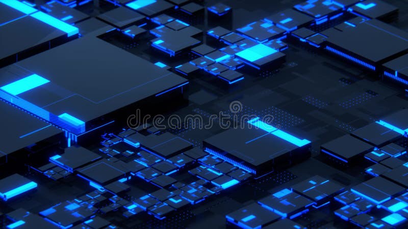Glowing Circuit Futuristic Tech Grid Loop Animation Stock Footage ...