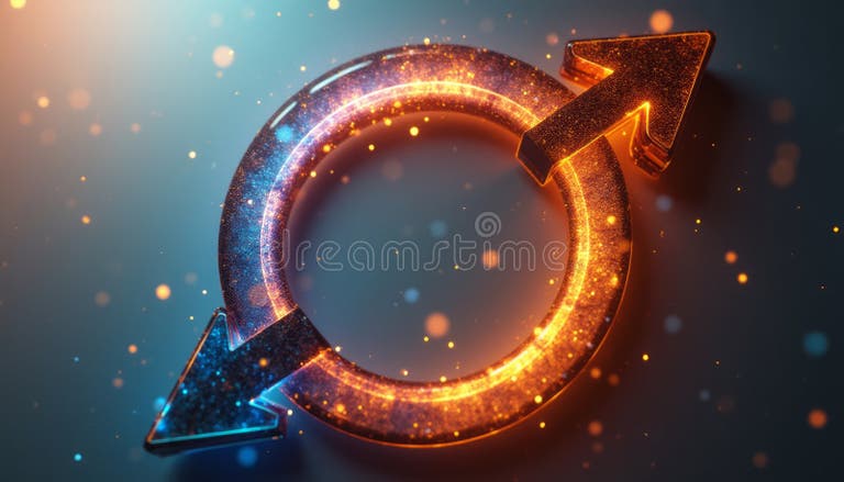 Glowing Circular Arrows Symbolizing Progress and Transformation Stock ...