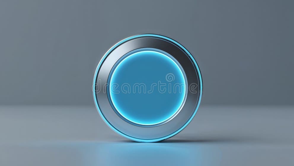 Glowing Circular Button Futuristic Interface Design Stock Photo - Image ...