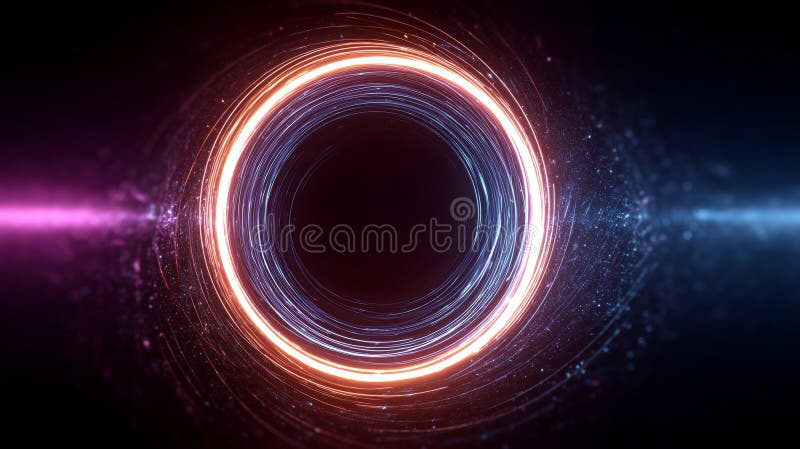 Glowing Circular Energy Portal in Dark Space Stock Photo - Image of ...