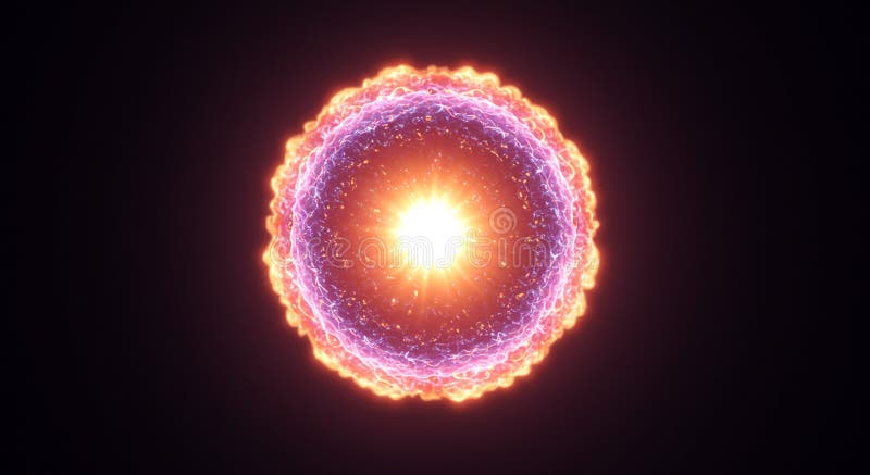 A Glowing, Circular Energy Sphere with a Bright Central Core Surrounded ...