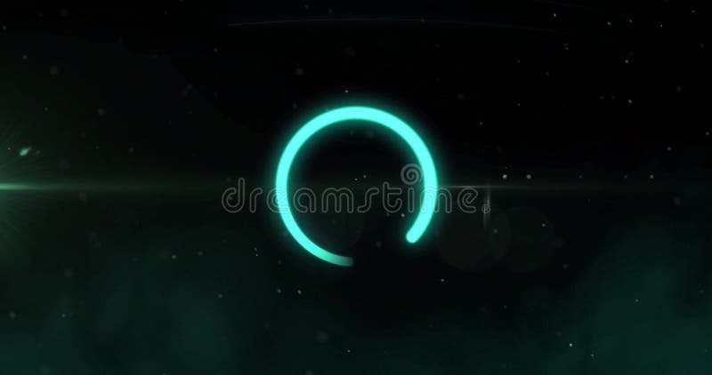 Glowing Circular Image with Particles Over Dark Background Stock ...