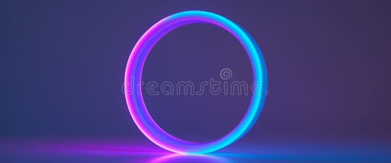 Glowing Circular Object Illuminated Neon Purple Blue Stock Photos ...