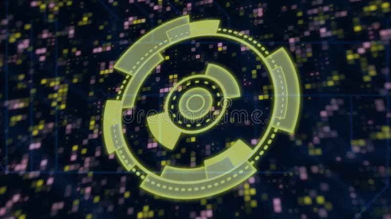 Glowing Circular Patterns in Animation Over Futuristic Digital ...