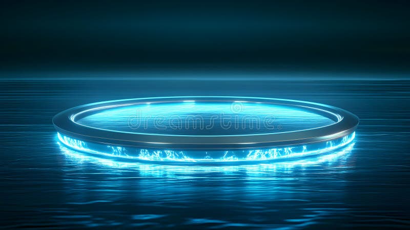 Glowing Circular Platform 3D Render Stock Illustration - Illustration ...
