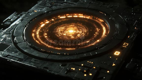 Glowing Circular Tech Device Stock Image - Image of abstract, design ...