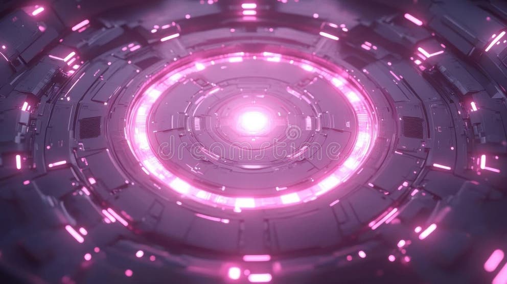 Glowing Circular Tech Panel Stock Illustration - Illustration of ...