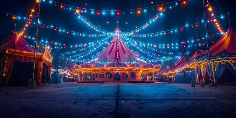 Glowing Circus Tent Under the Night Sky a Vibrant and Welcoming Sight ...