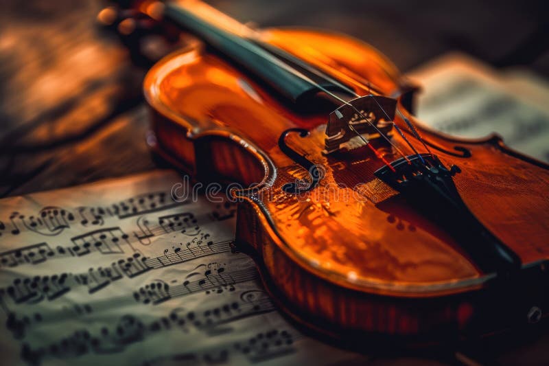 Glowing Classical Instruments in a Sparkling Symphony, Filling the ...