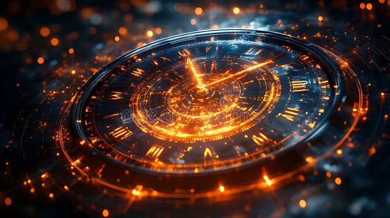 Glowing Clock, Time, Space, Abstract, Energy, Background, Design ...