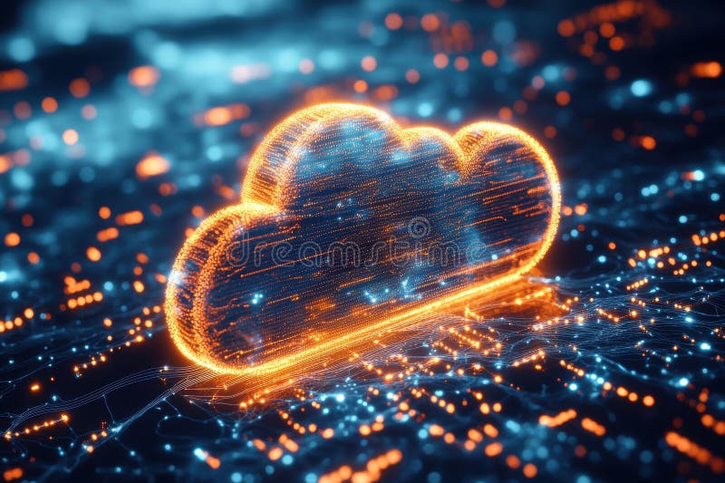 A Glowing Cloud with a Bright Orange Center Stock Photo - Image of ...