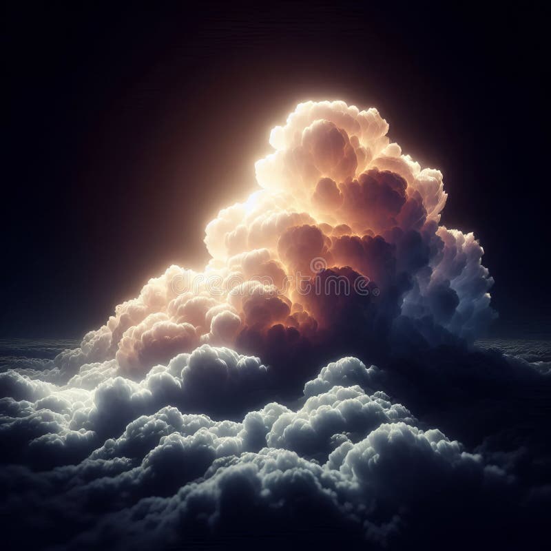 Glowing Cloud Edges Clouds with Edges that Emit a Soft Glowing L Stock Illustration ...