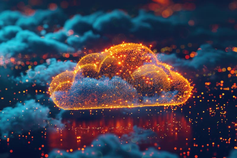 A Glowing Cloud of Fire is Floating in the Sky Stock Image - Image of ...