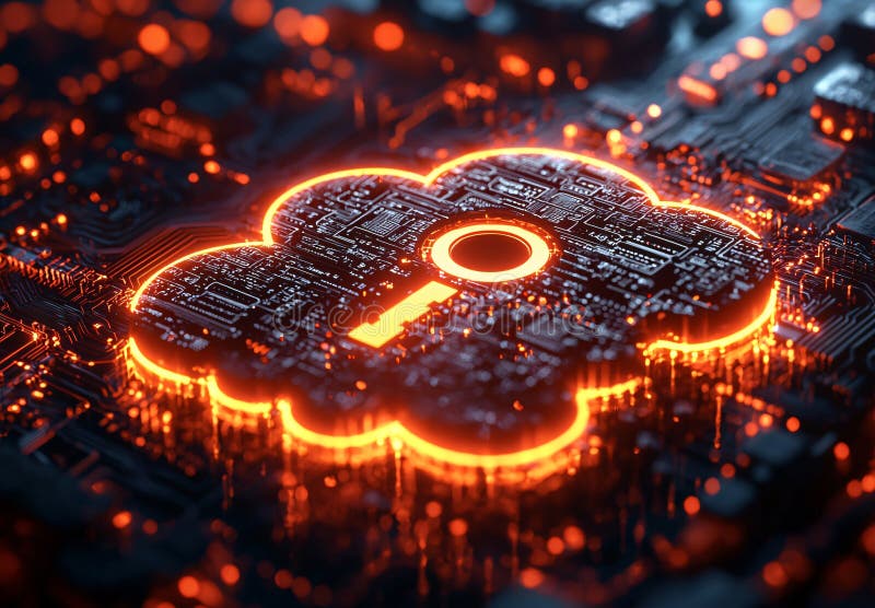 Cloud Security Key To Digital Data Protection AI Generated. Stock Illustration - Illustration of ...