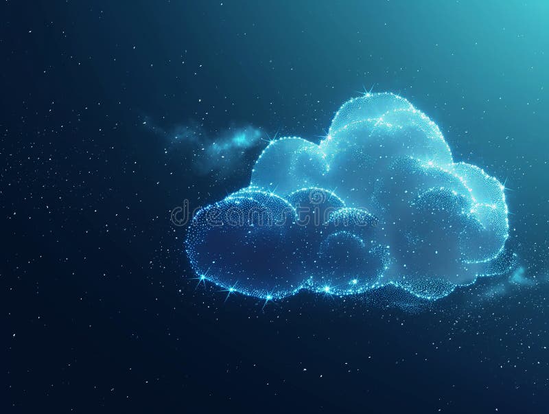 Glowing Cloud in Starry Night Sky Stock Photo - Image of atmosphere ...