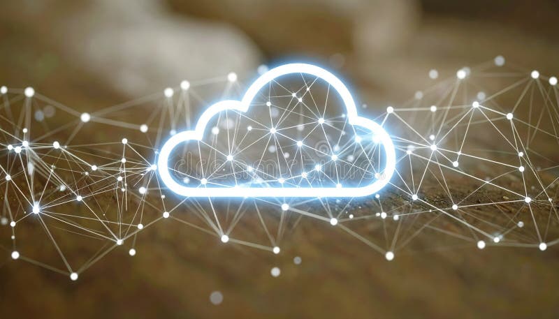 Glowing Cloud Symbol with Network Connections Representing Cloud ...