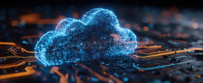 The Glowing Cloud Symbolizing Digital Transformation and Modern Data ...