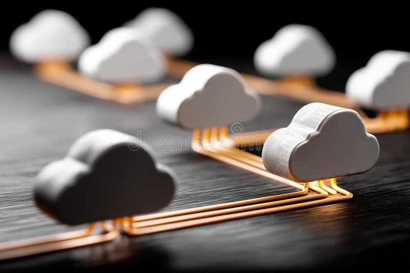 Glowing Cloud Technology Network Concept Stock Illustration ...