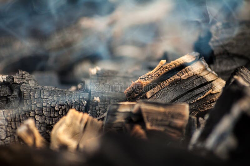 Glowing Coal with a Lot of Smoke Stock Photo - Image of coal, grill ...