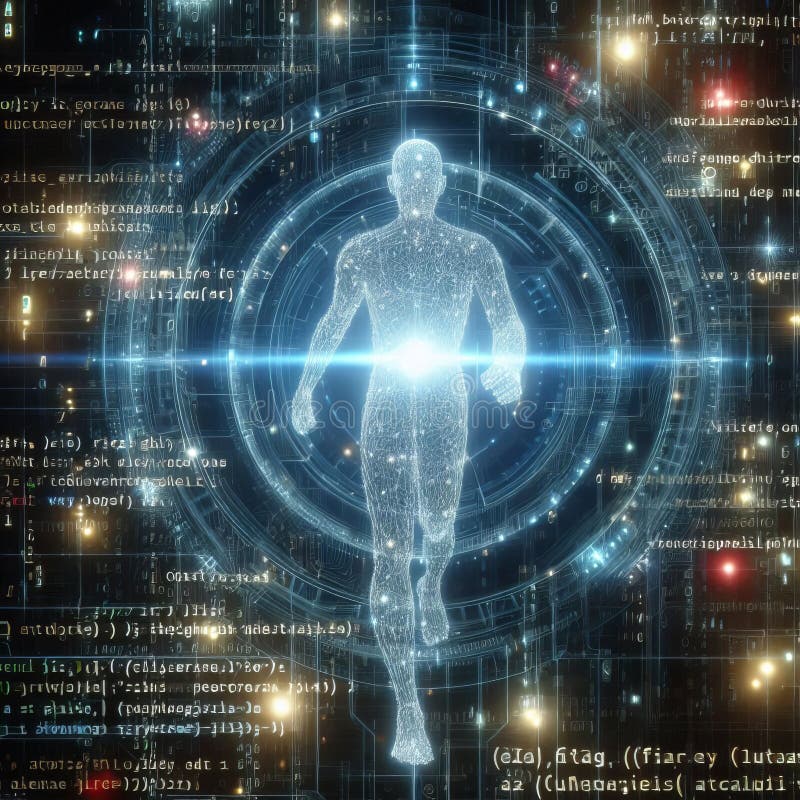 Glowing Code Code with a Glowing Effect Creating a Luminous Ap Stock ...