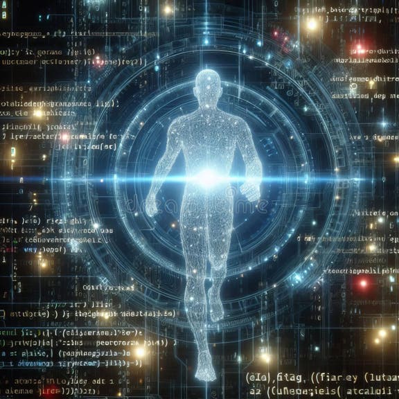 Glowing Code Code with a Glowing Effect Creating a Luminous Ap Stock ...