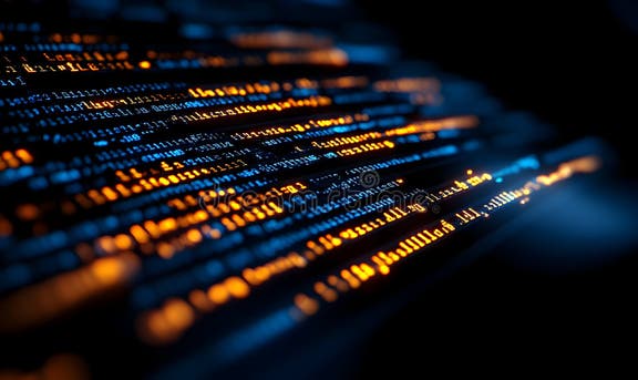 Glowing Code Abstract stock illustration. Illustration of digital ...