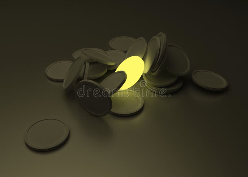 Glowing Coin stock illustration. Illustration of distinguish - 7087590