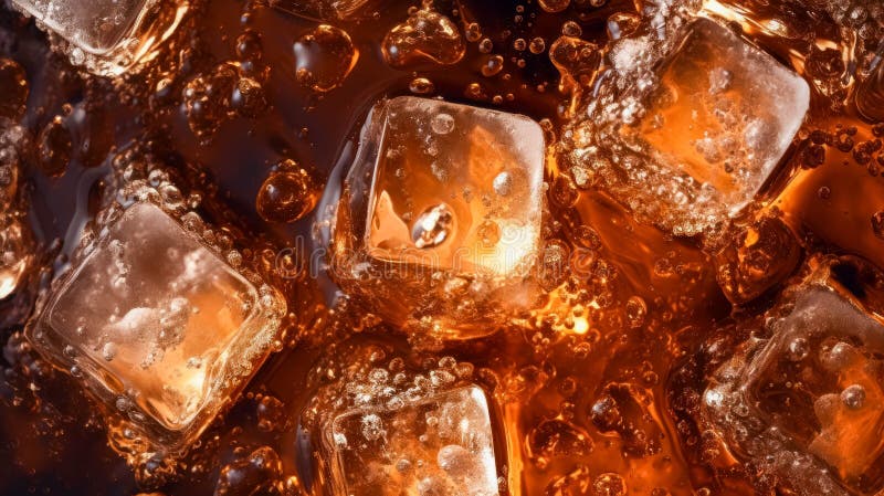 Glowing Cola Soda Ice Cube Texture. Cola Ice Cubes Pattern Stock ...