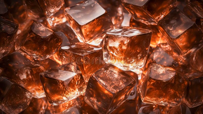 Glowing Cola Soda Ice Cube Texture. Cola Ice Cubes Pattern Stock ...