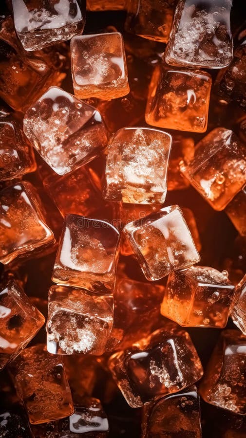 Glowing Cola Soda Ice Cube Texture. Cola Ice Cubes Pattern Stock ...