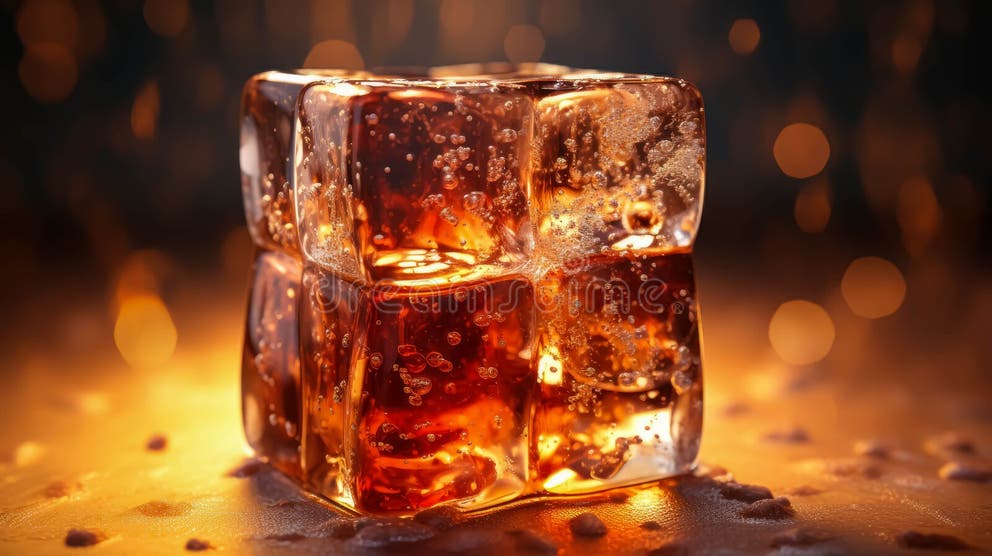 Glowing Cola Soda Ice Cube Texture. Cola Ice Cubes Stock Illustration ...